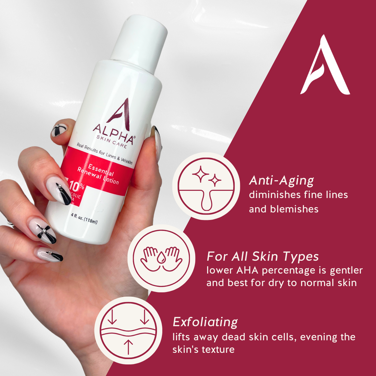 Essential Renewal Lotion 10% Glycolic AHA – Alpha Skin